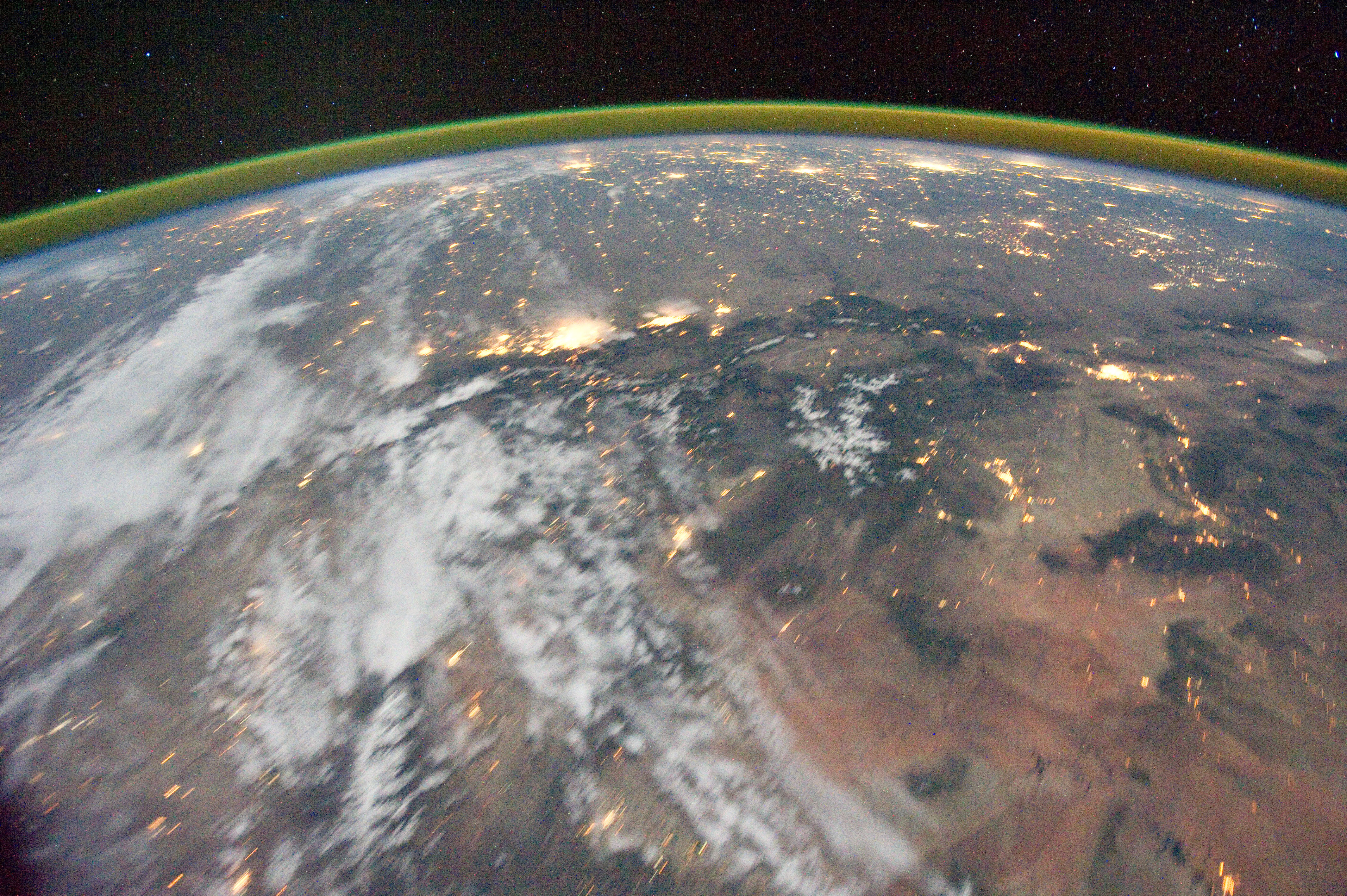 The bright lights of the Colorado front range at night photographed ...